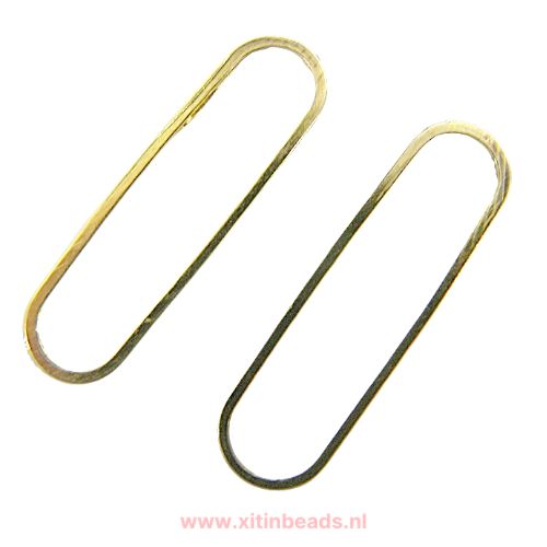 Ring RECHT OVAAL Goud 33x9mm - Xitin Beads & Jewelry