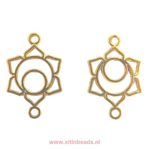 Connector Lotus Bloem Goud - Xitin Beads & Jewelry