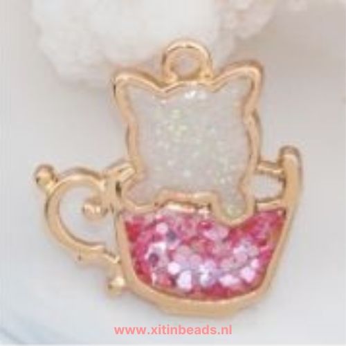 Hanger Katje in Kopje Resin Bezel GOUDKLEUR - Xitin Beads & Jewelry